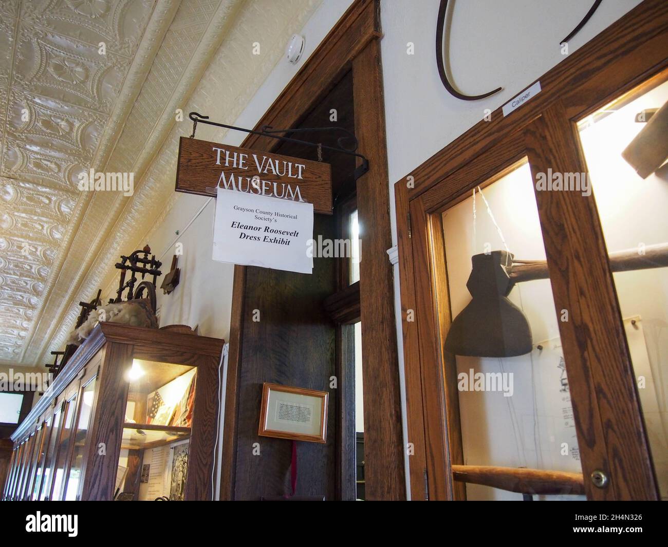 Entrance signs and displays for The Vault Museum inside the 1908 ...