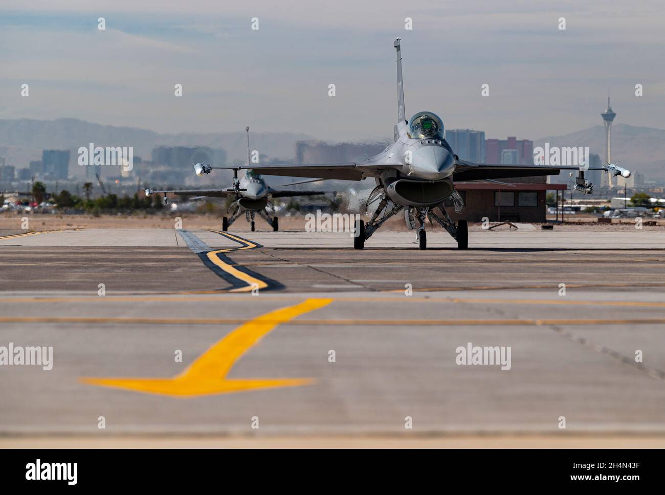 Two F-16 Falcon fighter jets assigned to the 422nd Test and Evaluation ...