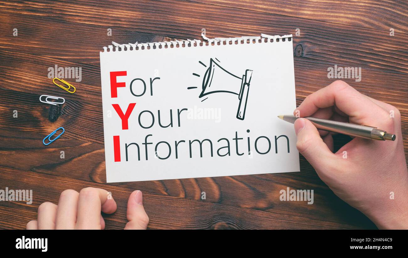 Fyi letter hi-res stock photography and images - Alamy