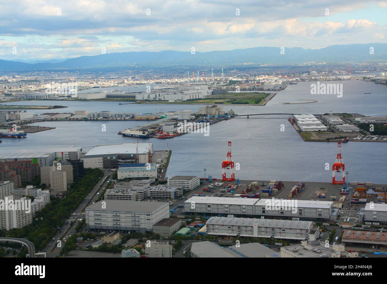 Osaka port, aerial view Stock Photo - Alamy