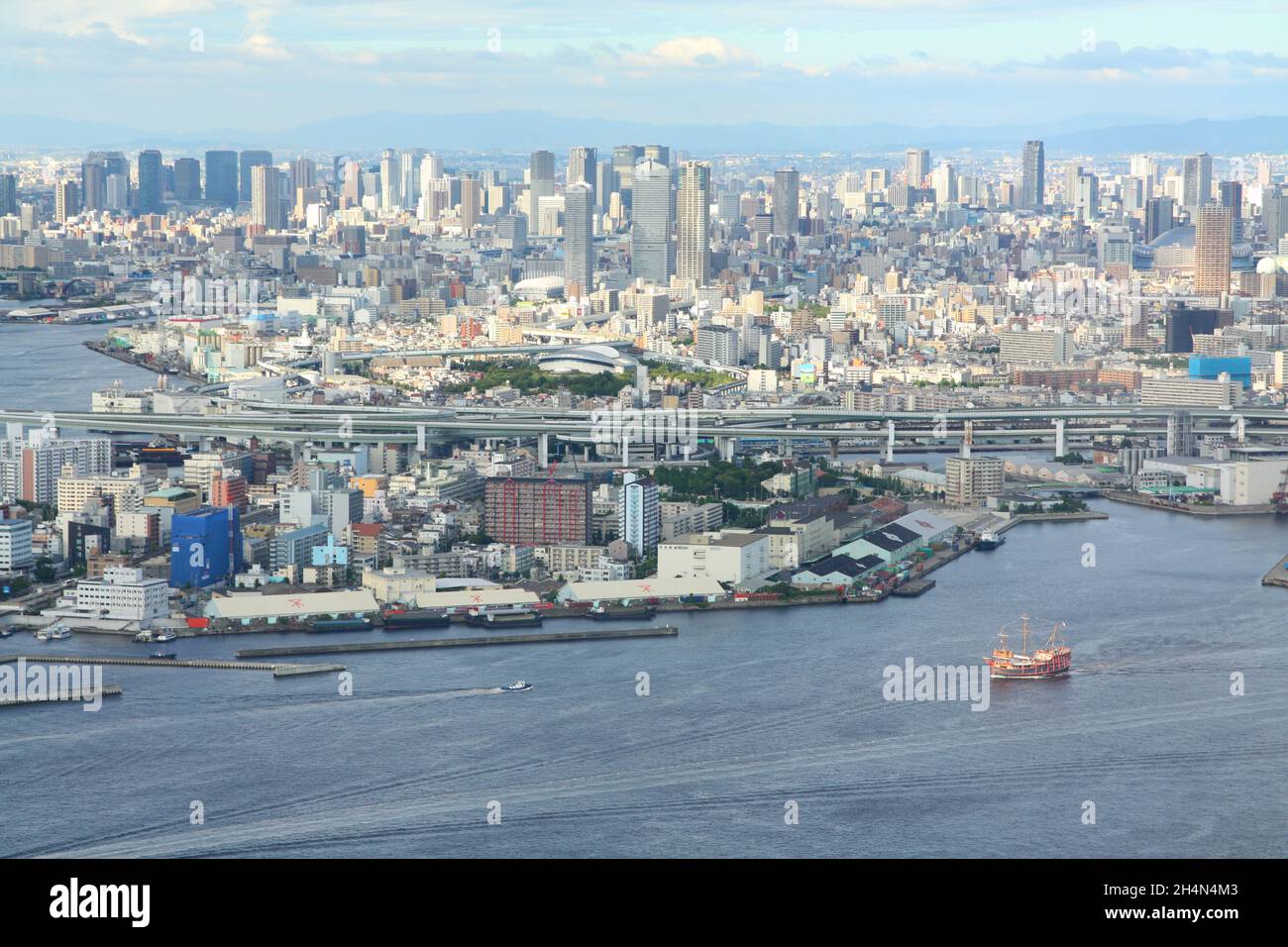 Osaka port, aerial view Stock Photo - Alamy