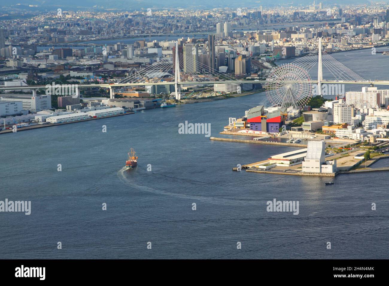 Osaka port, aerial view Stock Photo - Alamy