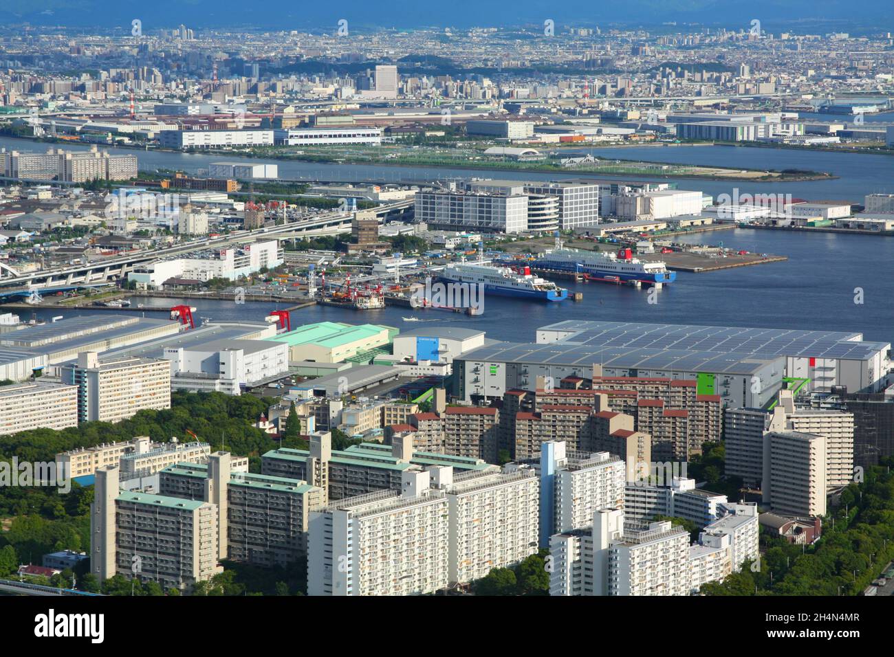Osaka port, aerial view Stock Photo - Alamy