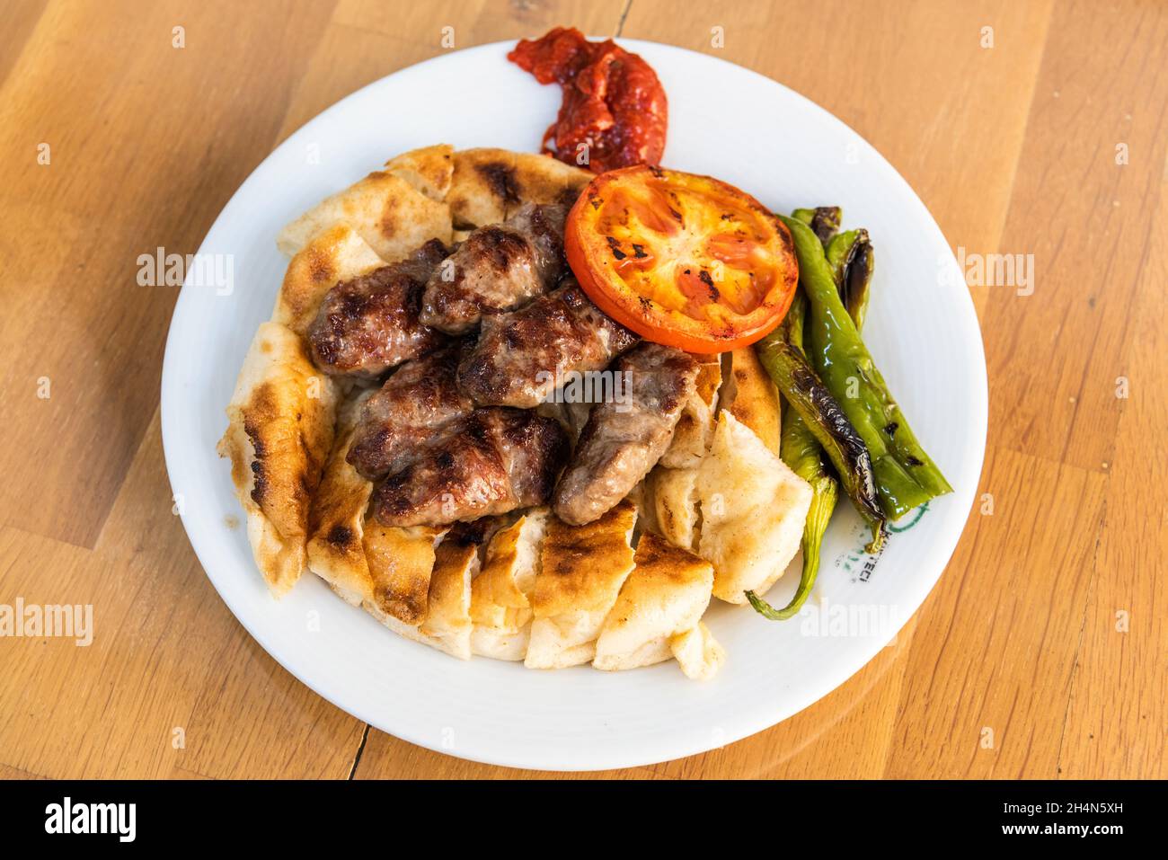 Akhisar, Manisa, Turkey – November 9, 2020. Traditional kofte meatballs ...