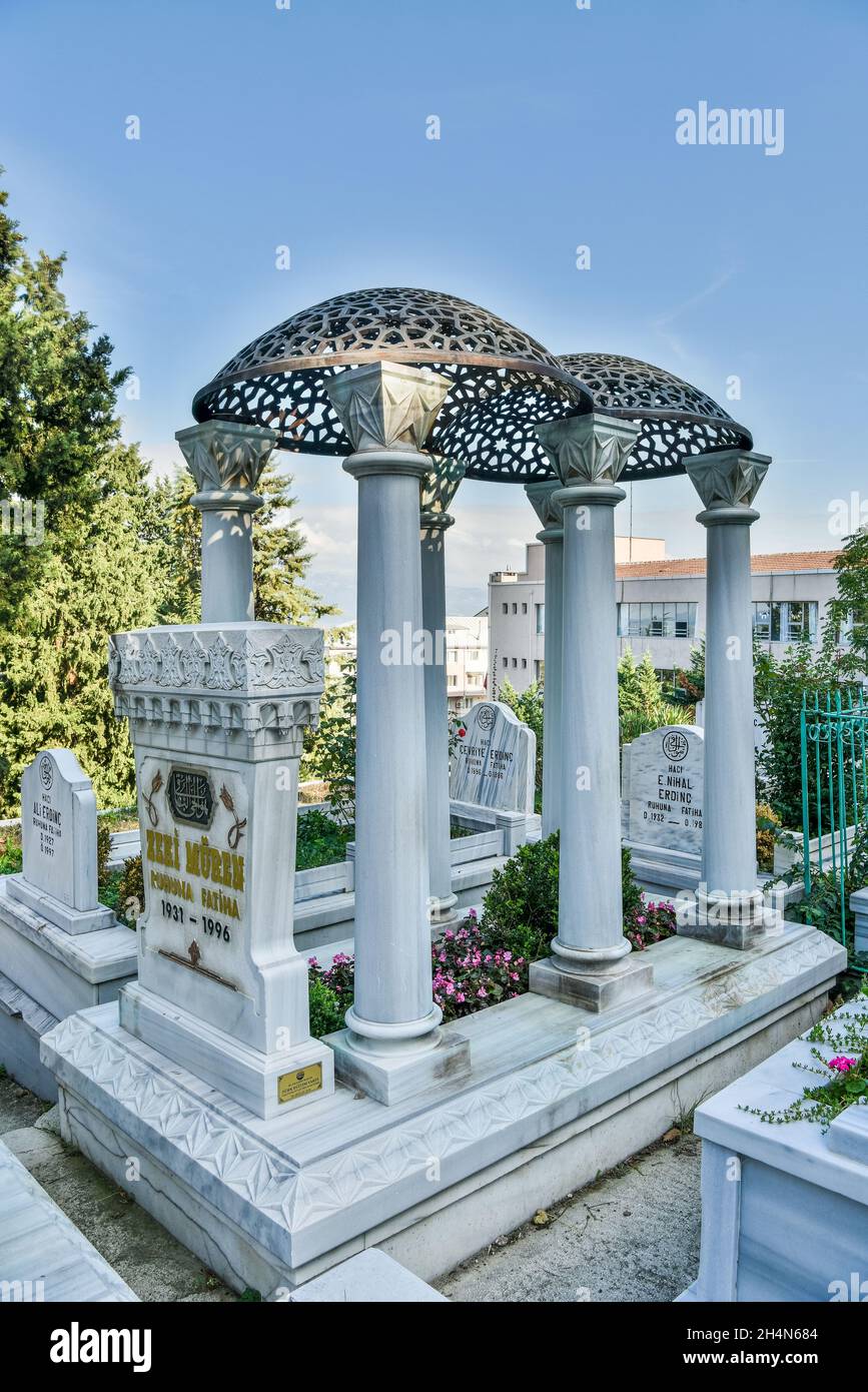 Bursa, Turkey – November 11, 2020. Tomb of famous Turkish singer Zeki ...