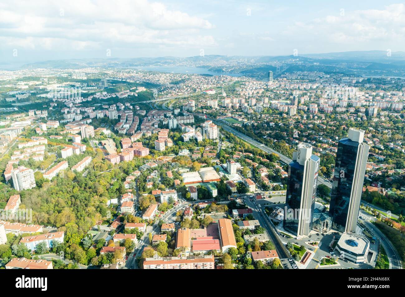 Istanbul, Turkey – November 12, 2020. Aerial view over Istanbul, Turkey ...