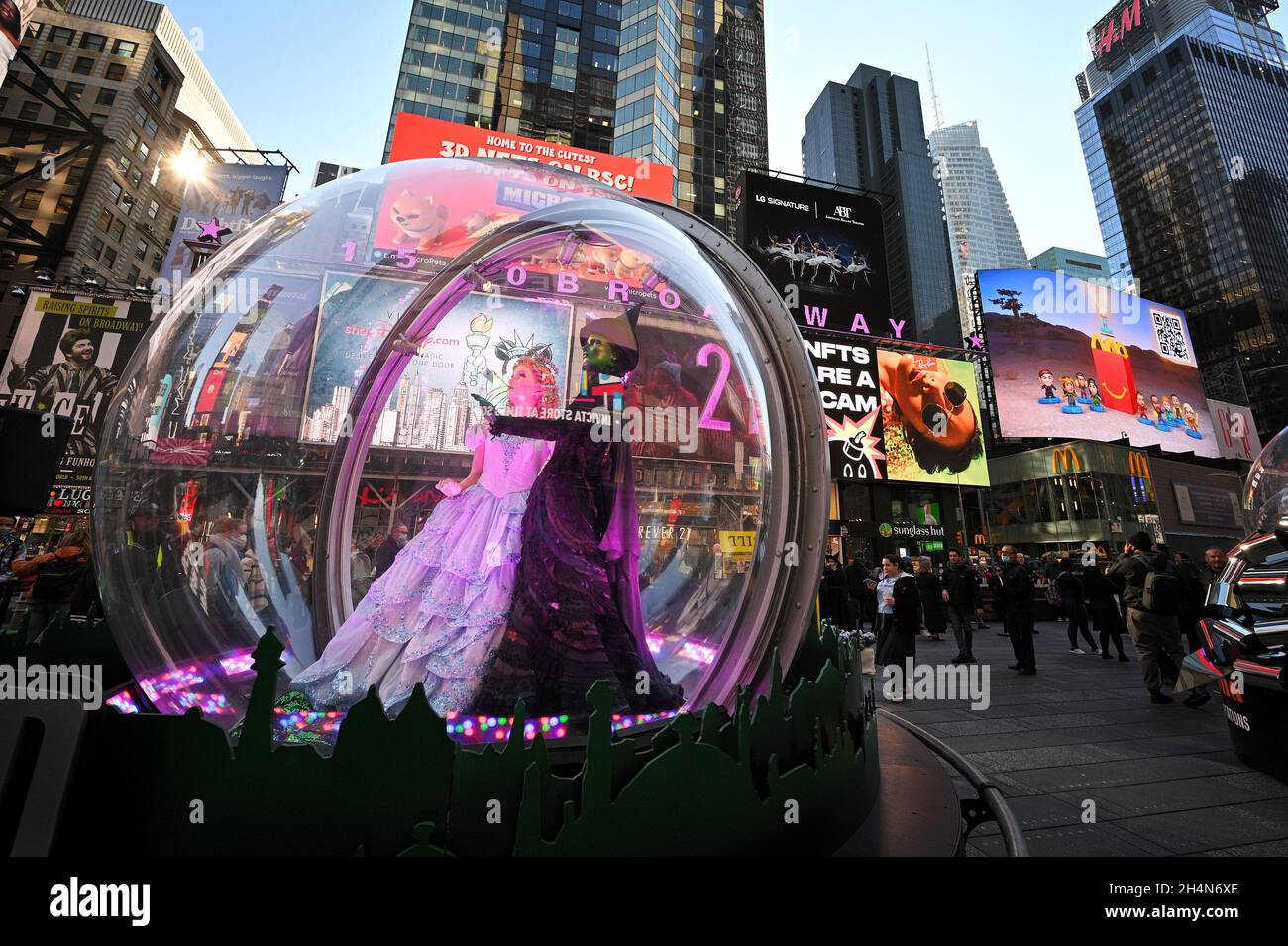 New York, USA. 03rd Nov, 2021. The “Wicked” themed Show Globe is ...