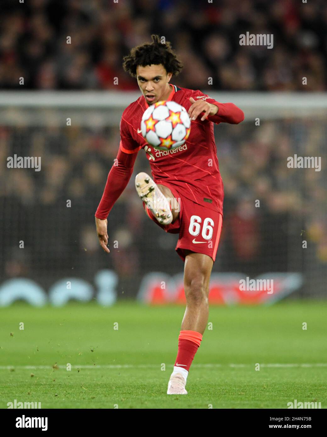Trent Alexander-Arnold #66 of Liverpool clears the ball Stock Photo - Alamy