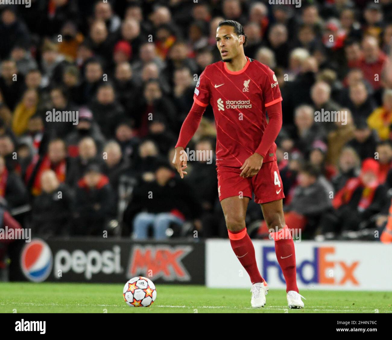 Virgil van Dijk #4 of Liverpool with the ball Stock Photo - Alamy
