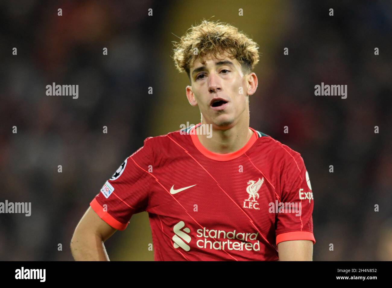 Kostas Tsimikas #21 of Liverpool in action during the game Stock Photo ...