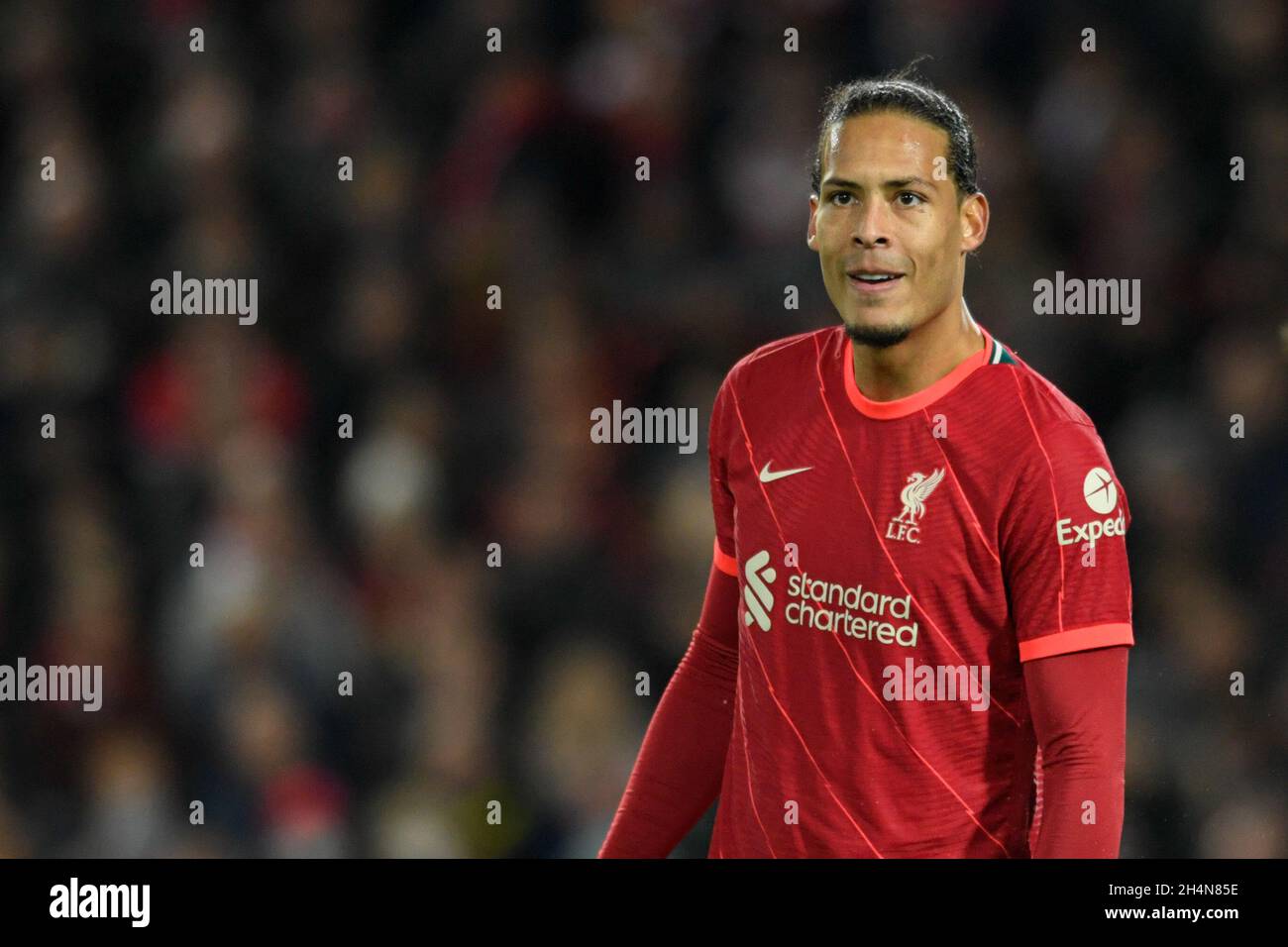 Virgil van Dijk #4 of Liverpool in action during the game Stock Photo ...