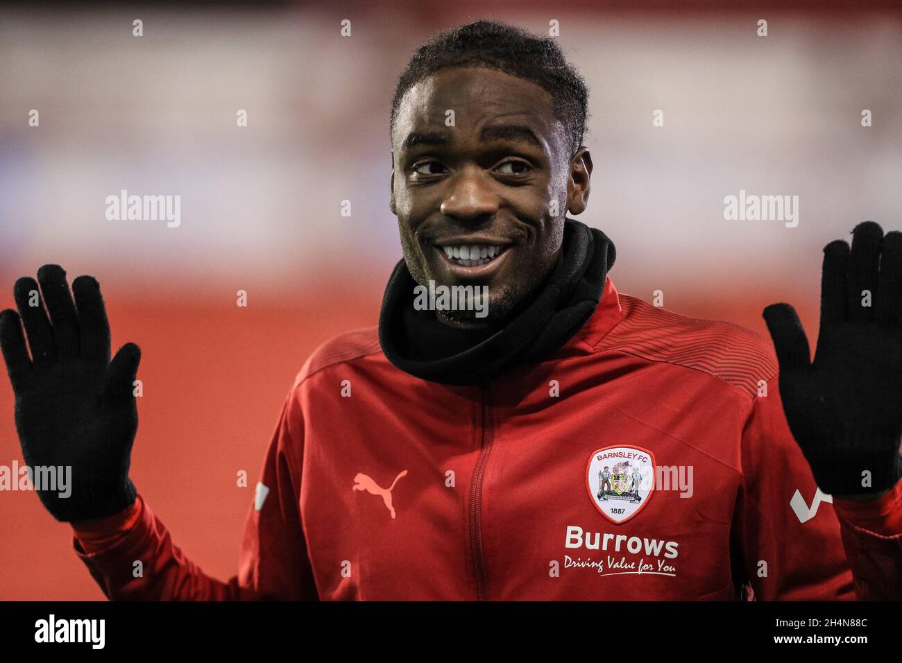 Devante Cole #44 of Barnsley warming up before the game Stock Photo - Alamy