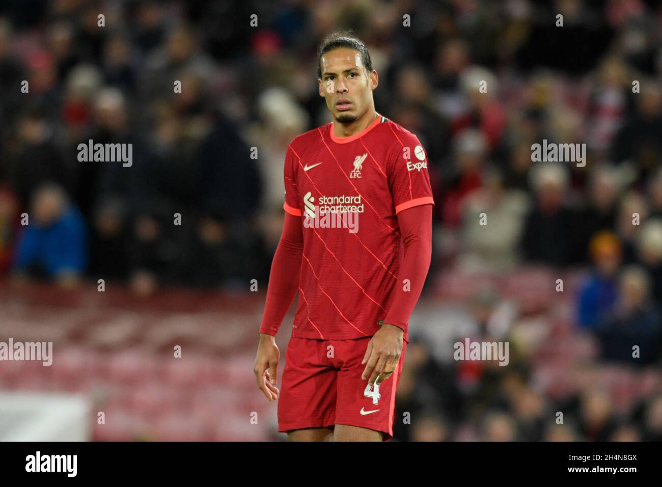 Virgil van Dijk #4 of Liverpool in action during the game Stock Photo ...