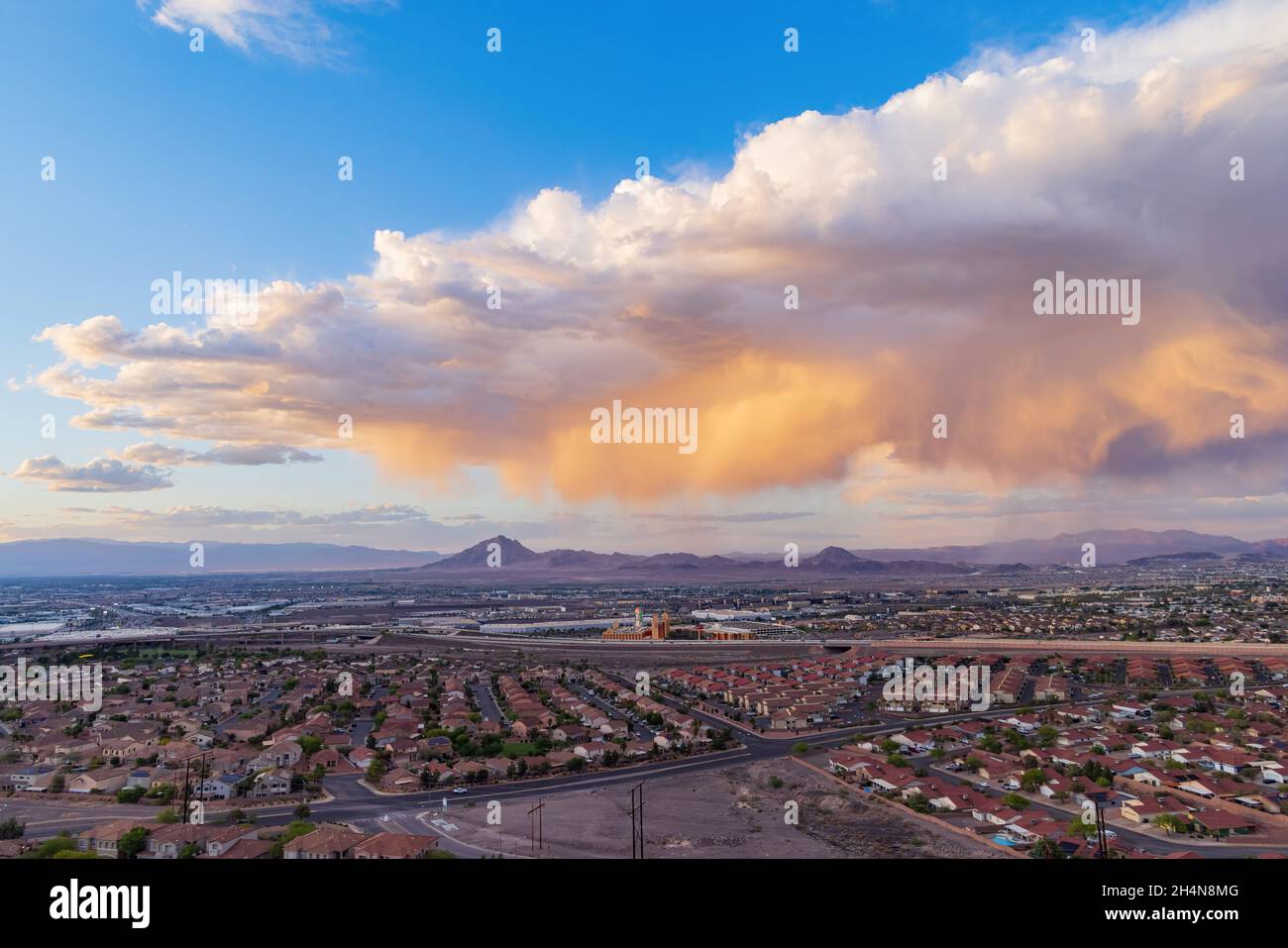High angle night view of Henderson Cityscape at Nevada Stock Photo - Alamy