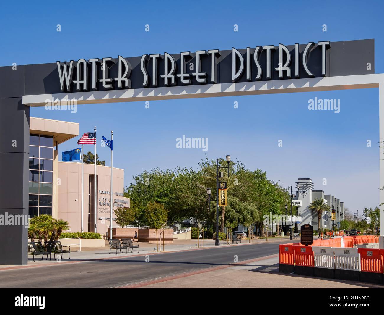 Henderson, APR 5, 2021 - Sunny view of the Water Street District ...