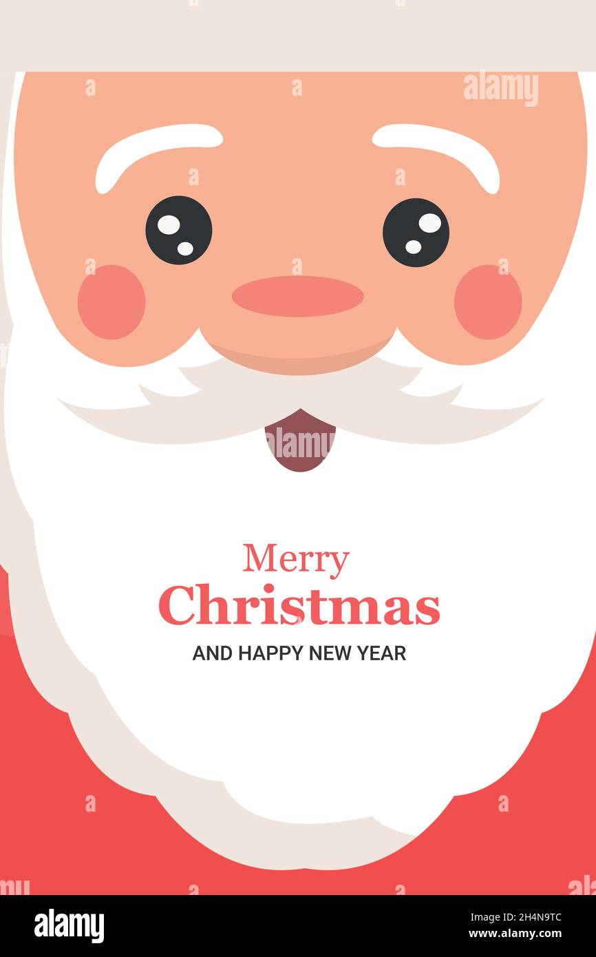 Merry Christmas card of Santa Claus face for dedication Stock Vector ...