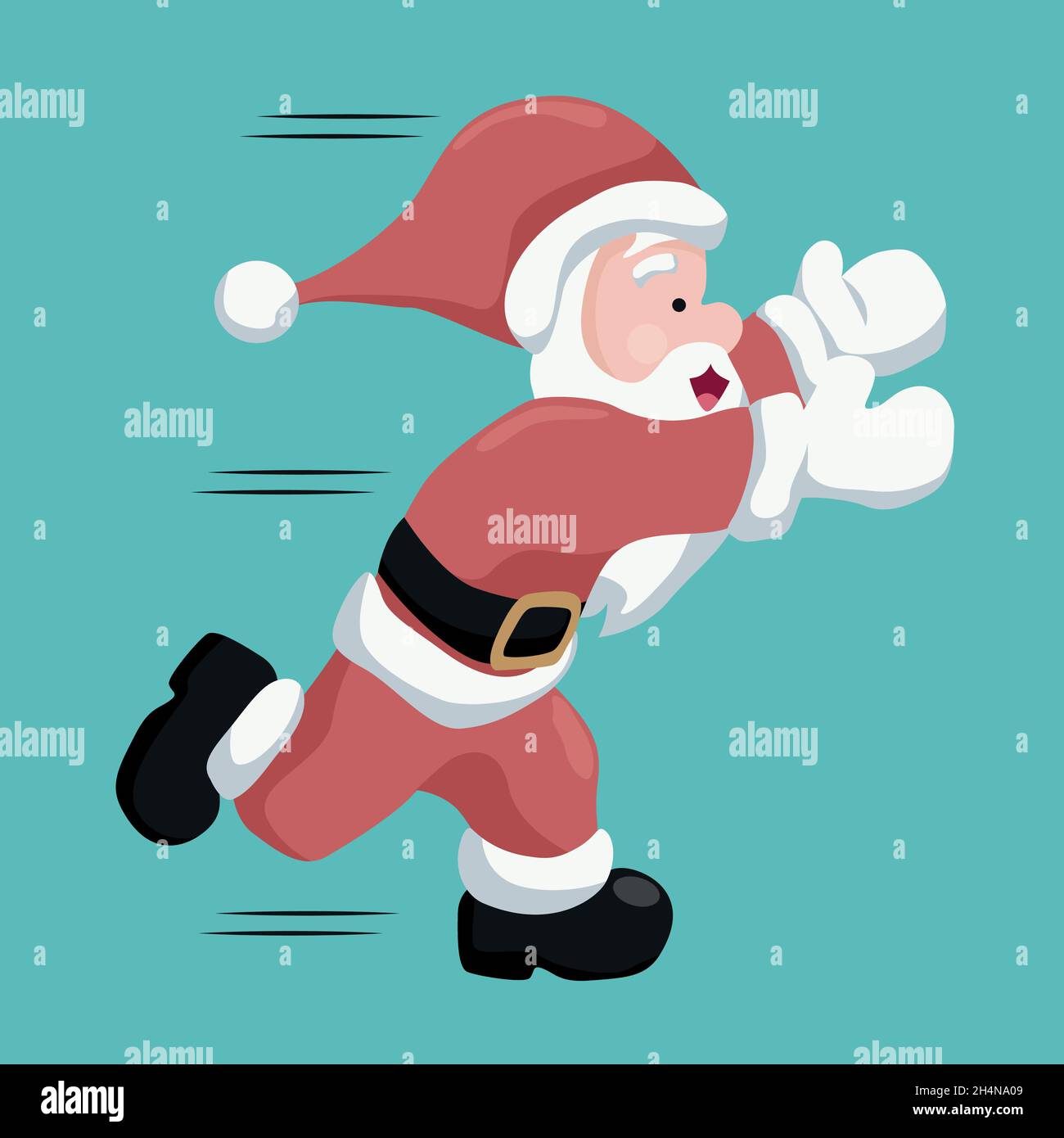 Cartoon running santa hi-res stock photography and images - Alamy