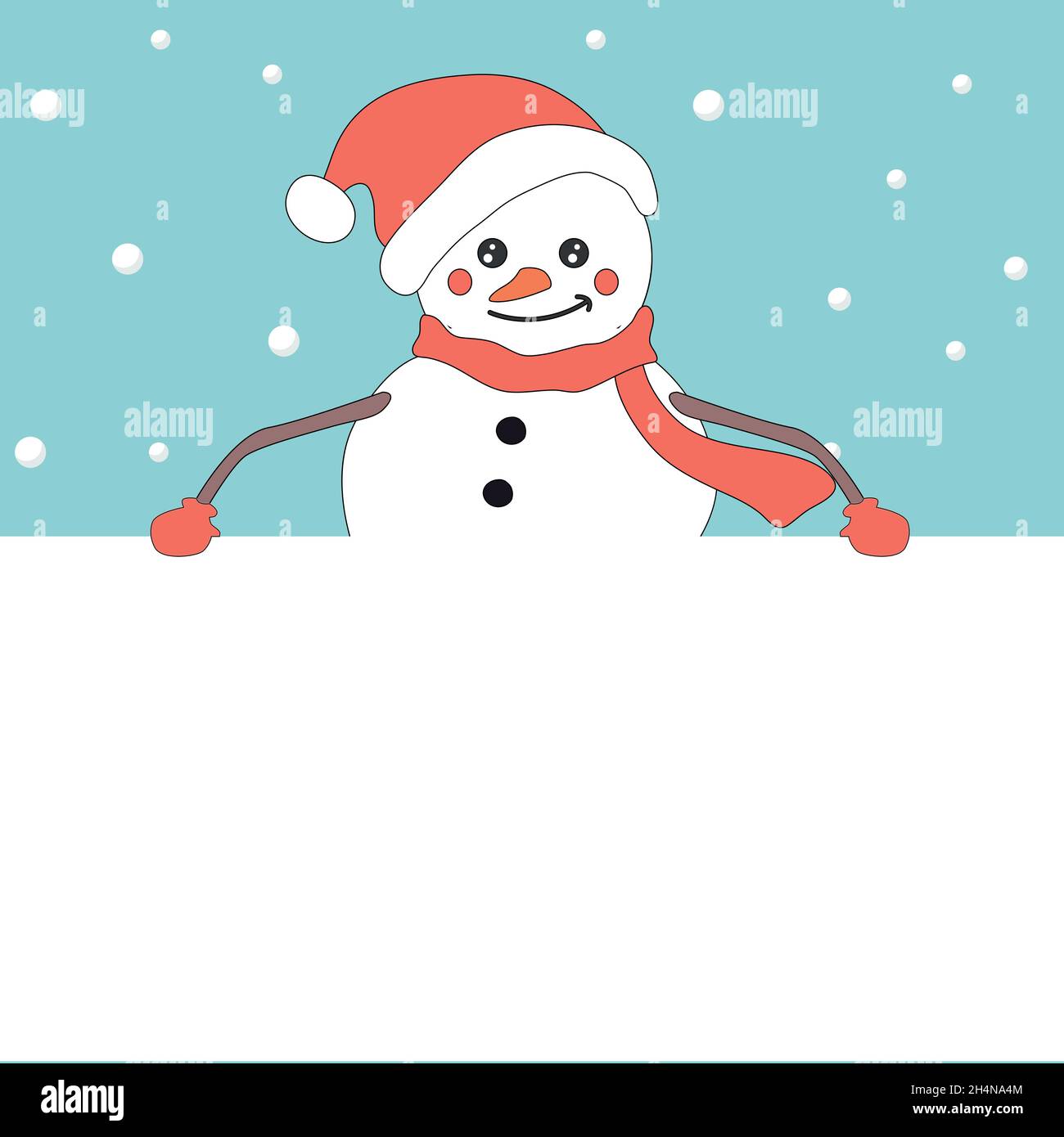 Merry Christmas invitation card from tender snowman Stock Vector Image ...