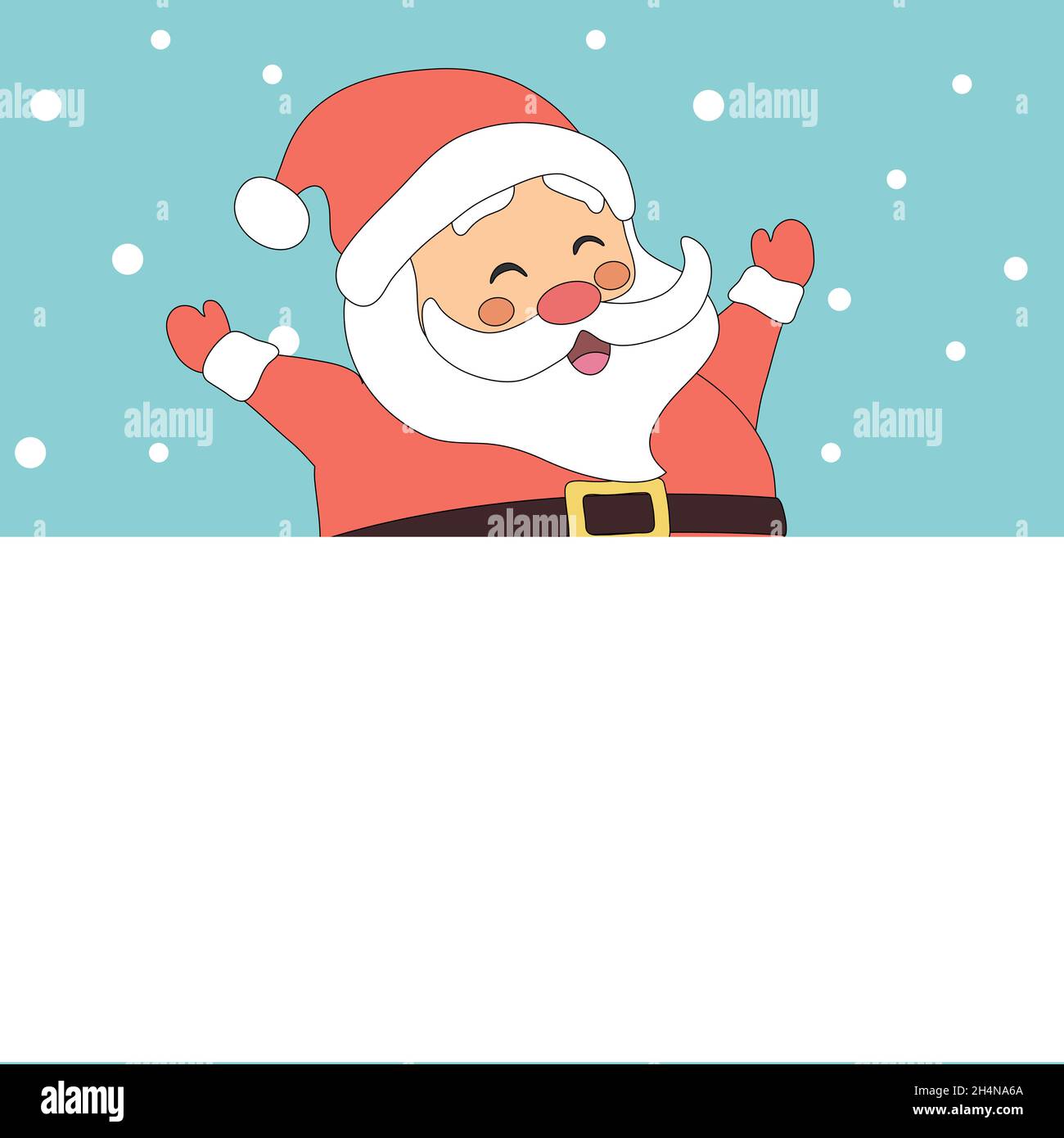 Merry Christmas invitation card with Santa Claus Stock Vector Image ...