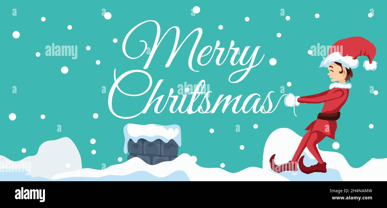 Merry christmas postcard cartoon Stock Vector Images - Alamy