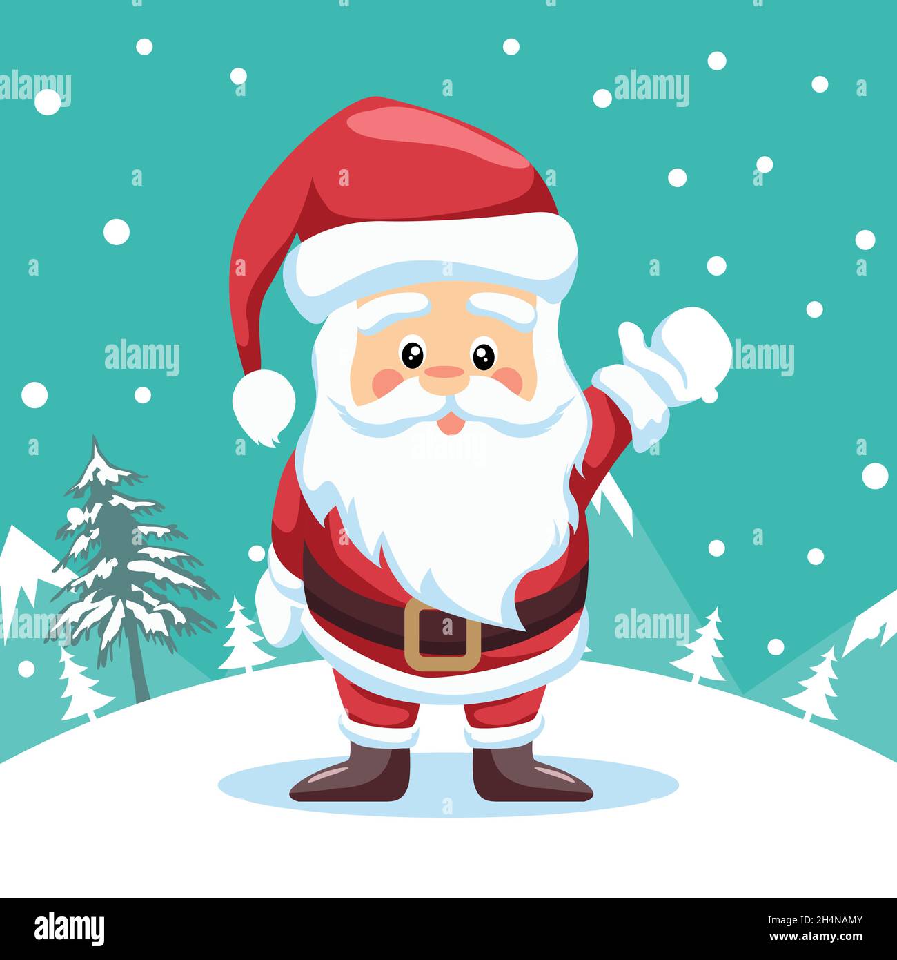 Little santa claus design for merry christmas card Stock Vector Image ...