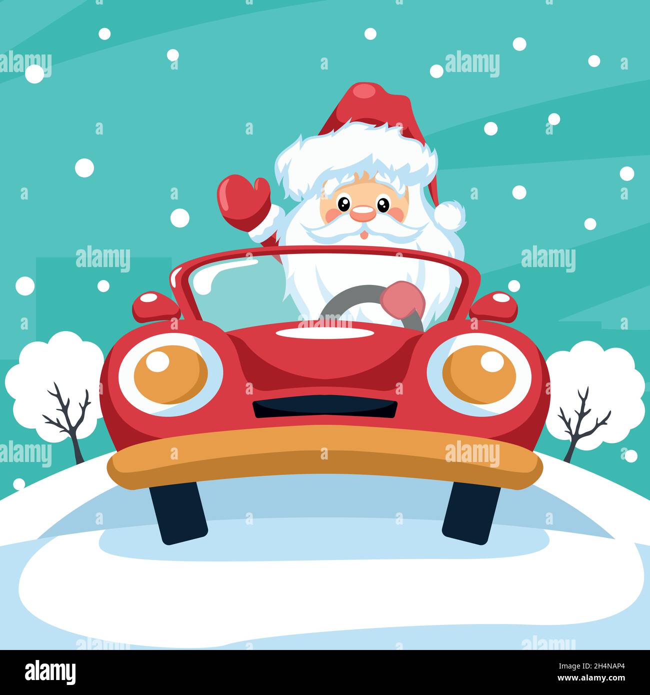 Clipart Santas Car
