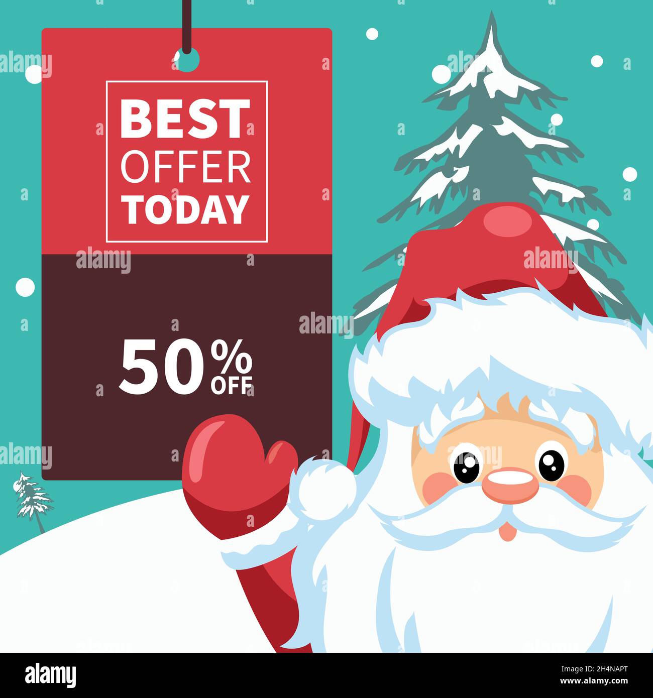 Santa claus design with christmas offers poster vector Stock Vector ...