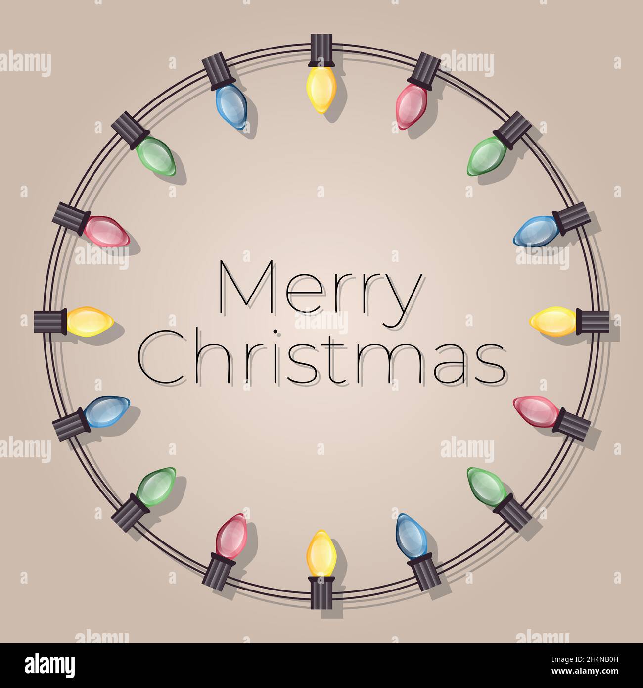 circular frame with small colored Christmas lights Stock Vector Image ...