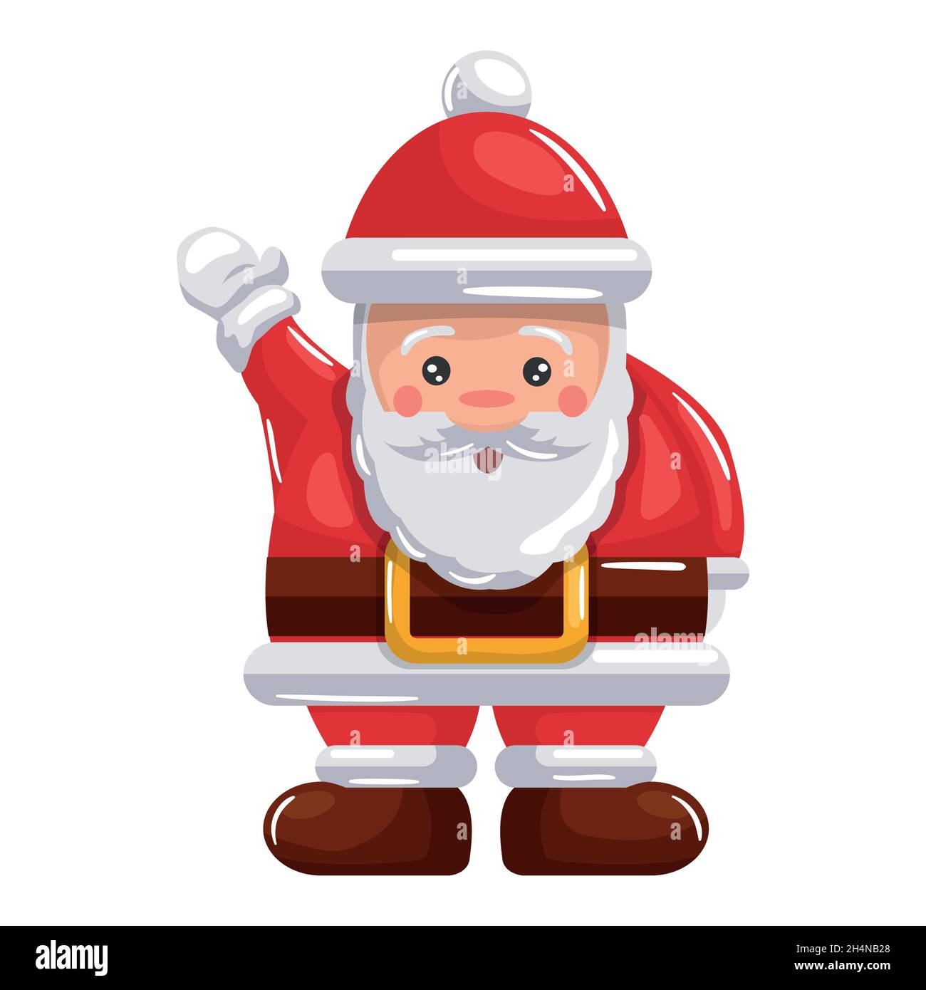 laughing santa claus raising hand on transparent background Stock ...
