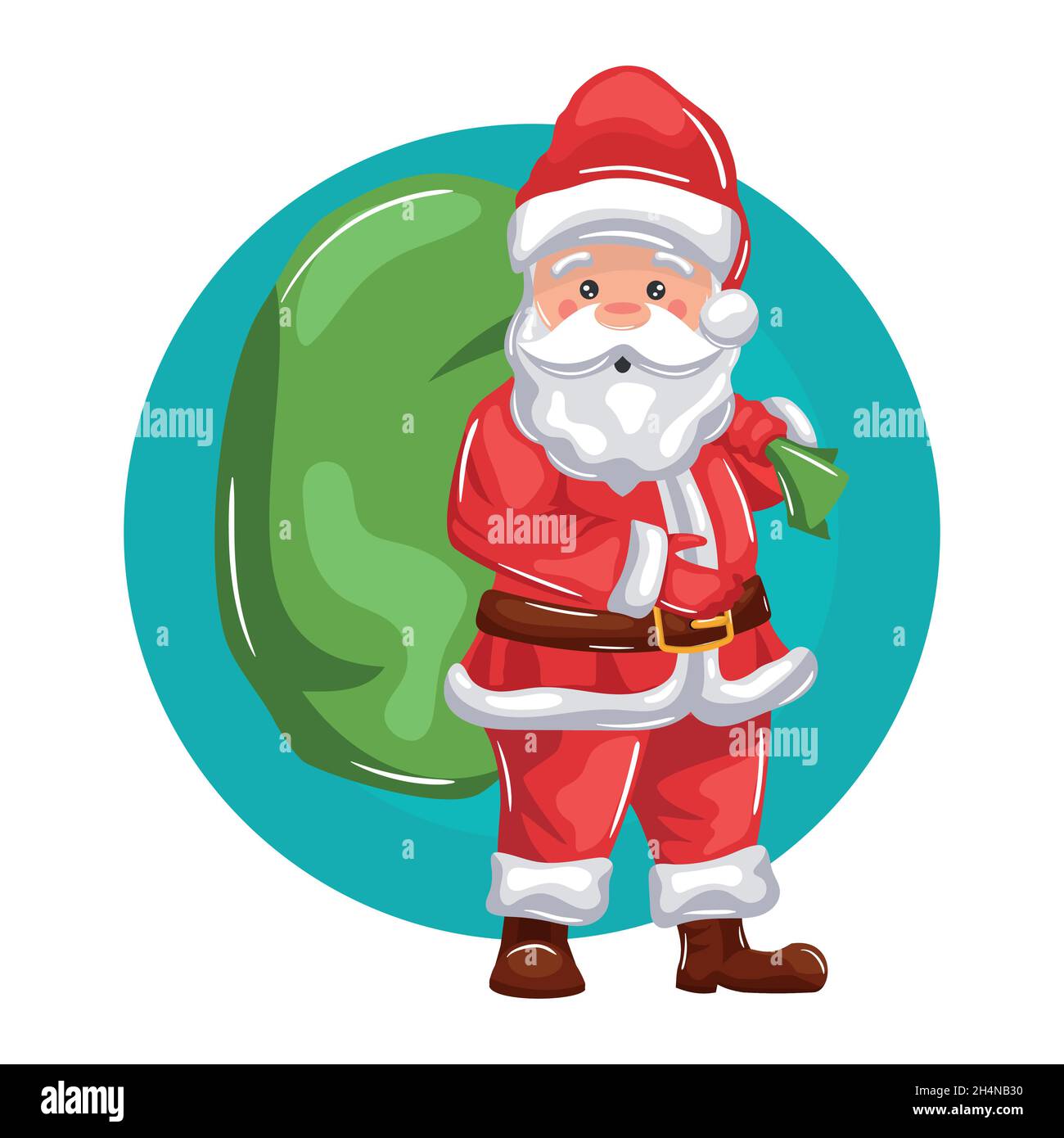 Santa gift green bell Stock Vector Images - Alamy