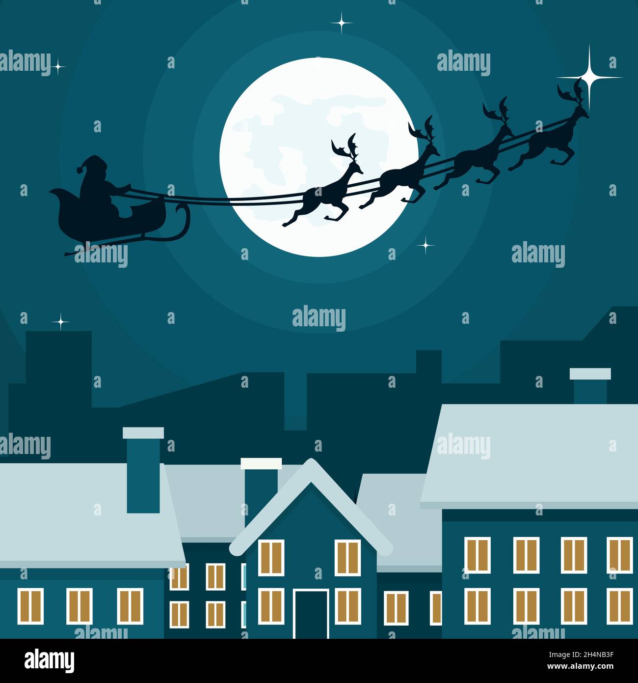 Merry christmas lettering in landscape Stock Vector Images - Alamy