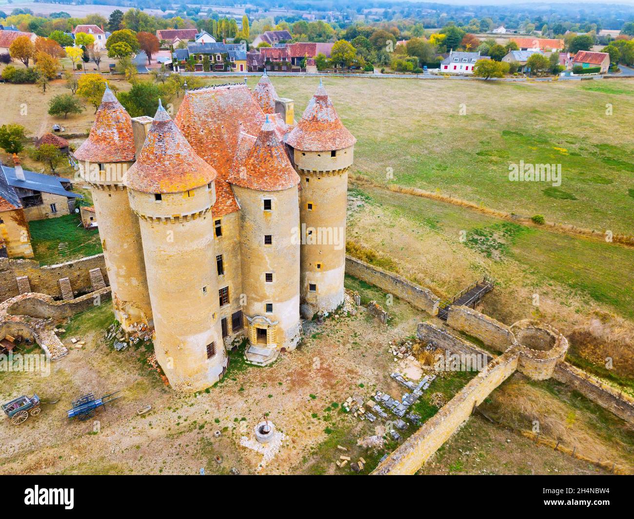 Medieval castle of Sarzay Stock Photo - Alamy