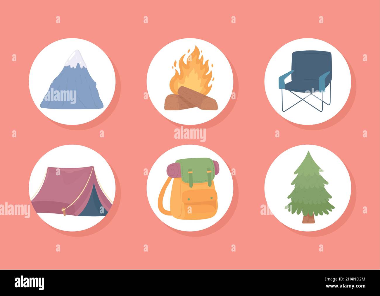 camping round icons Stock Vector Image & Art - Alamy