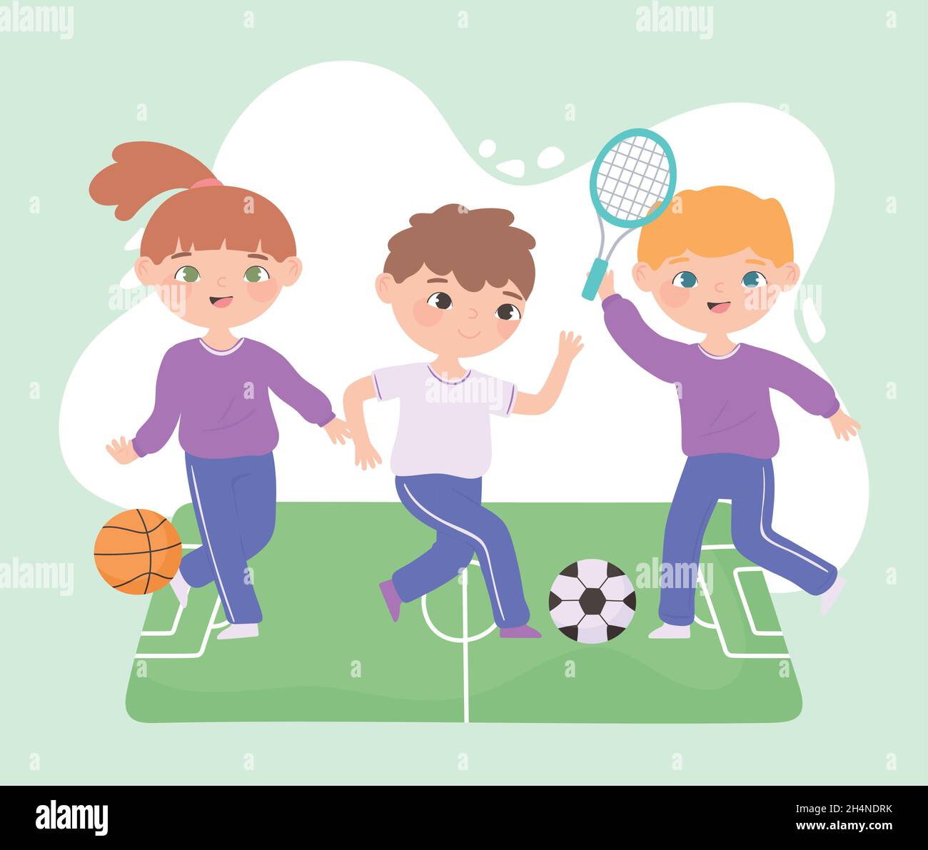 cute kids sport Stock Vector Image & Art - Alamy