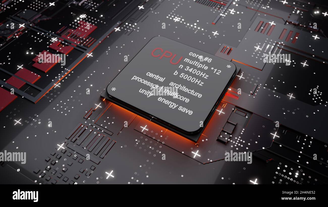 Abstract CPU with glow from below Stock Photo - Alamy