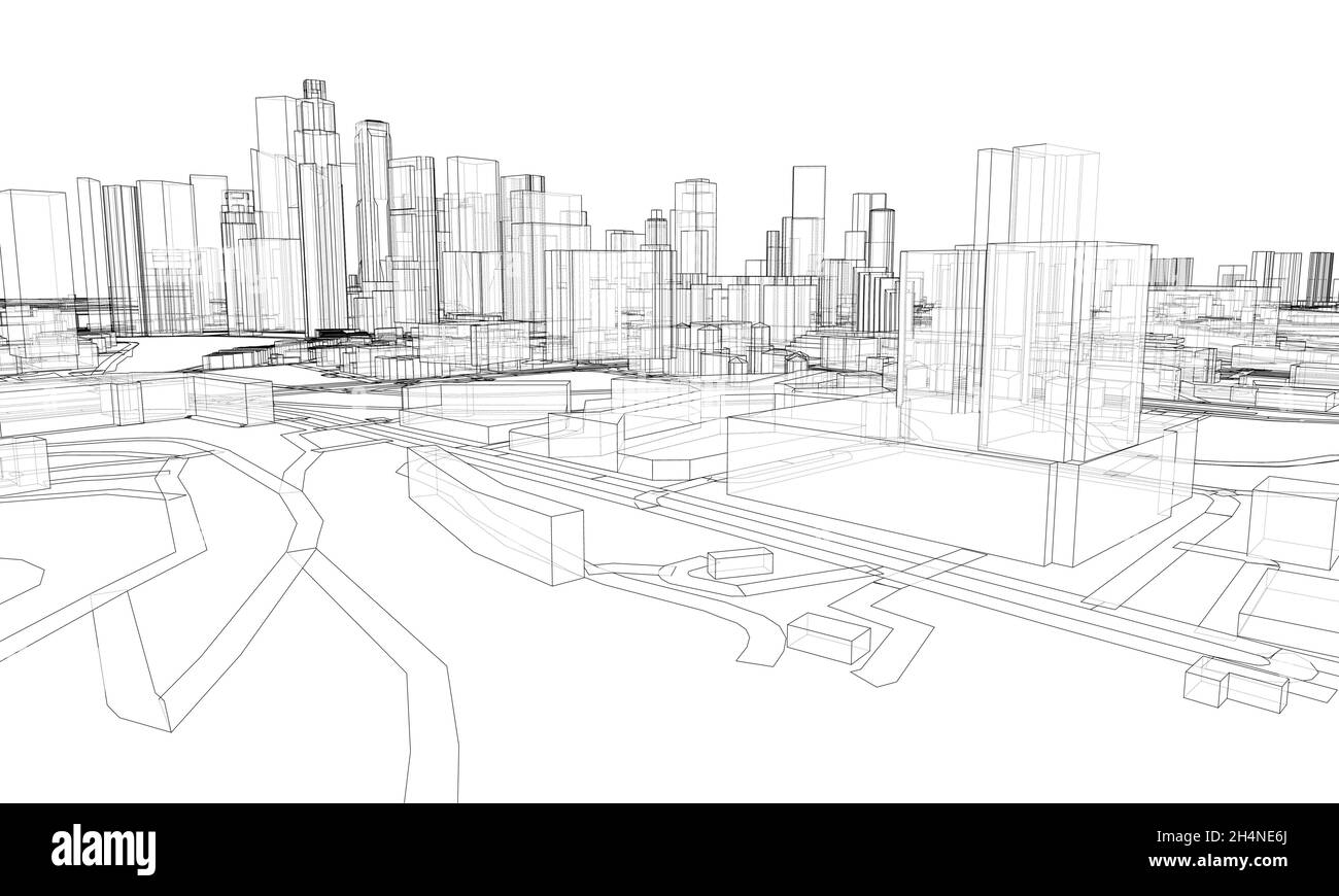City view. Buildings and streets. Vector Stock Vector Image & Art - Alamy