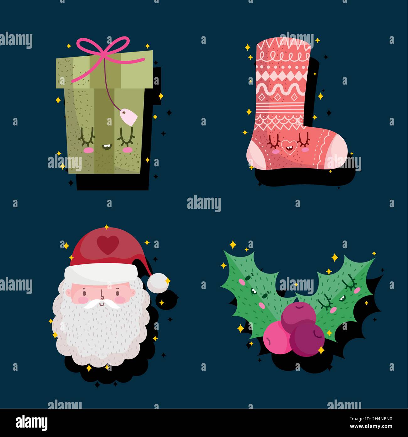 christmas cute icons Stock Vector Image & Art - Alamy