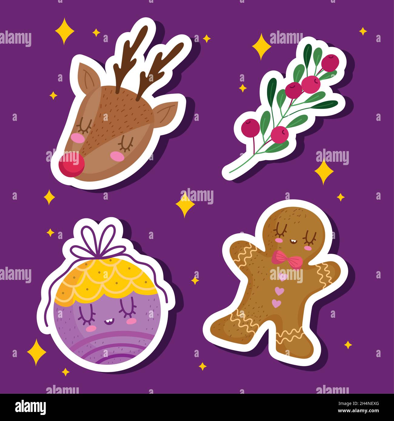 christmas stickers icons Stock Vector Image & Art - Alamy