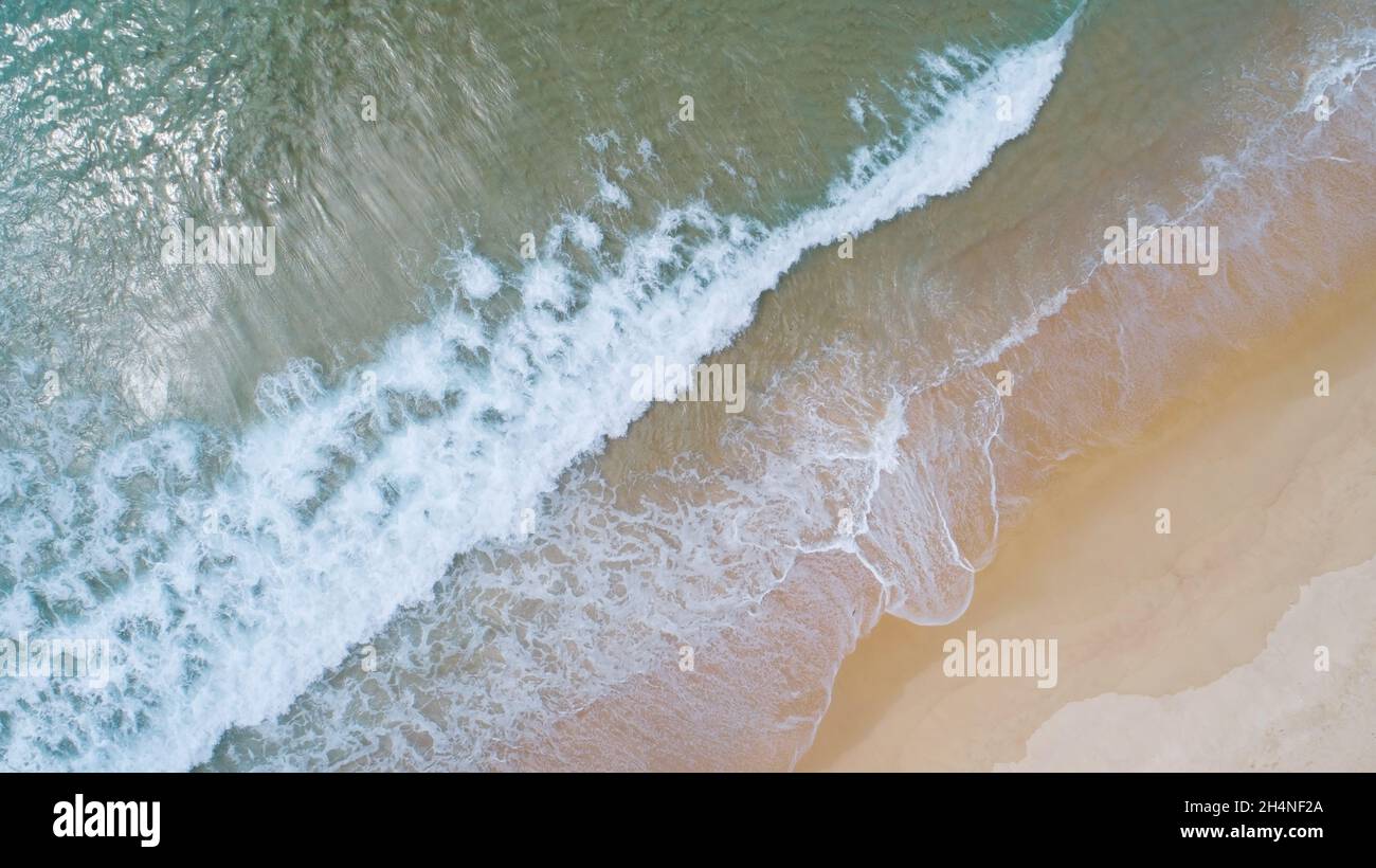 Sea Aerial view Top down sea amazing nature beach background Wave ...