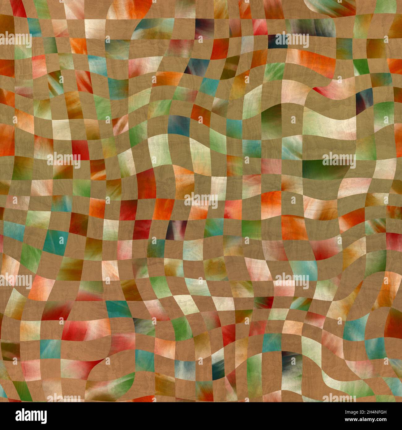 Seamless abstract wavy distorted check pattern for print Stock Photo ...