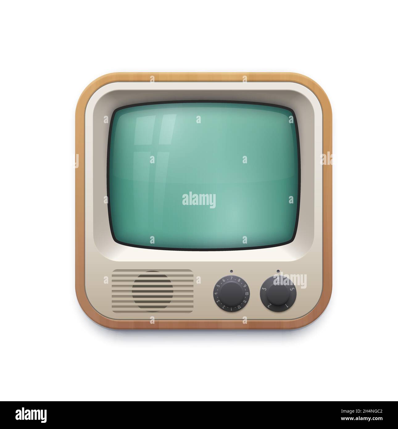 Retro tv screen interface icon of multimedia or television app vector ...