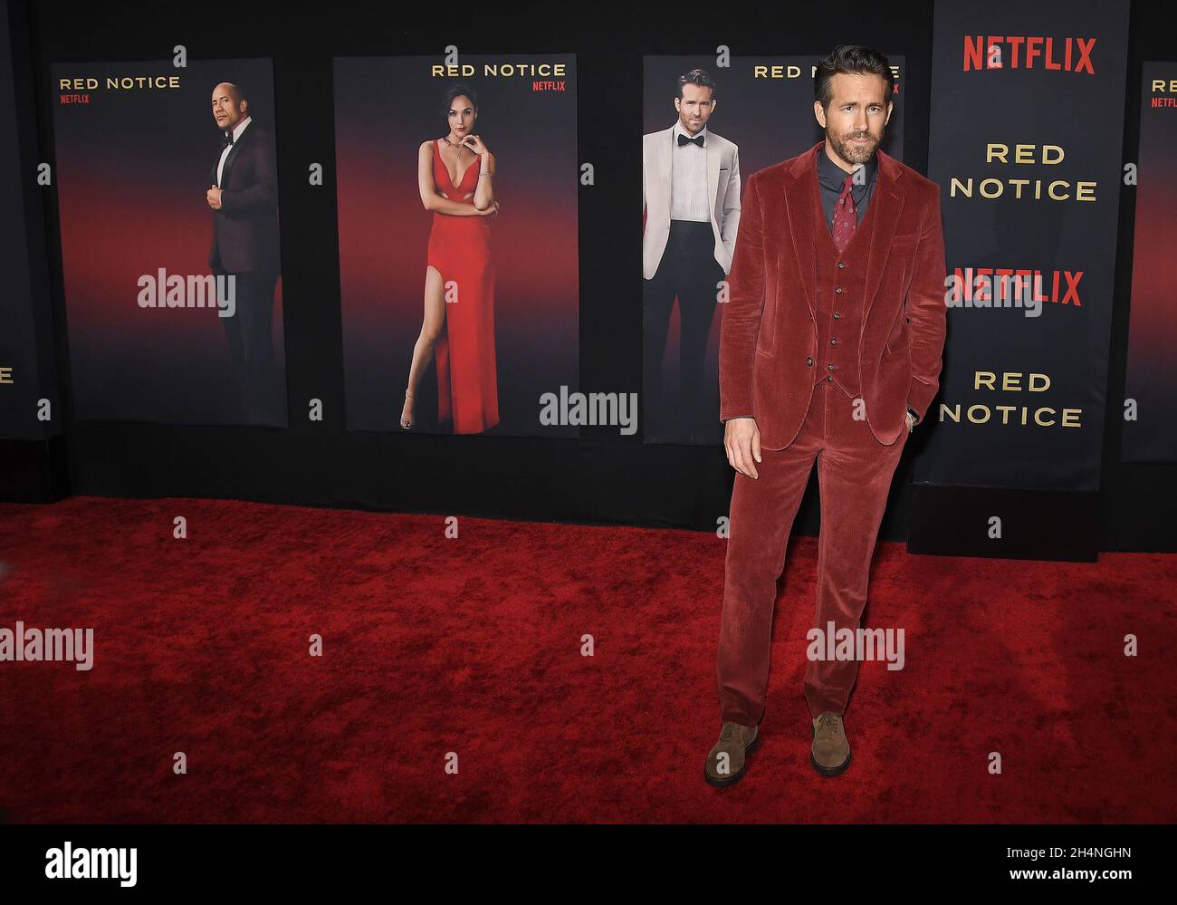 Ryan Reynolds arrives at the Netflix's RED NOTICE World Premiere held ...