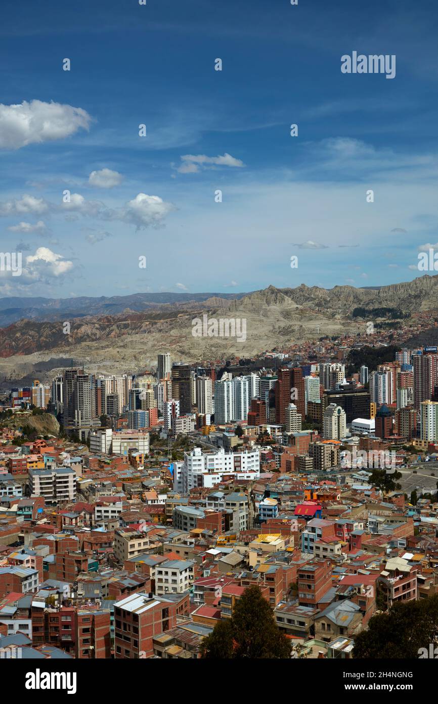 Sopocachi District viewed from Mirador Killi Killi, La Paz, Bolivia ...