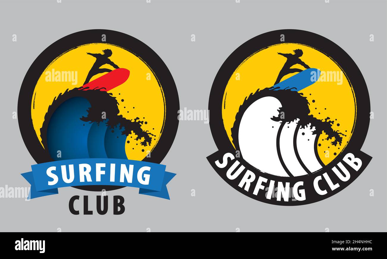 Variety surfing club logos Stock Vector Image & Art - Alamy
