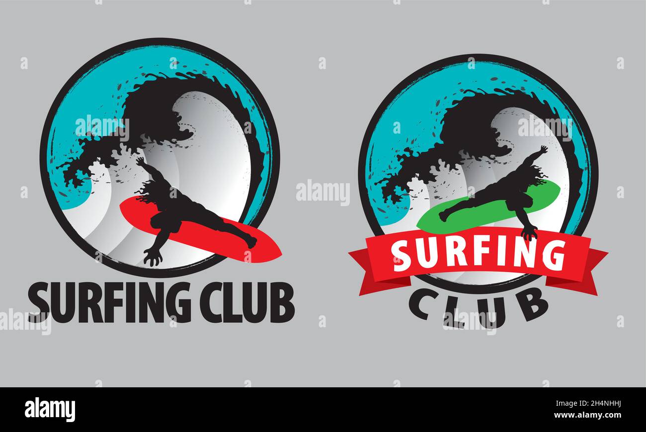 Variety surfing club logos Stock Vector Image & Art - Alamy