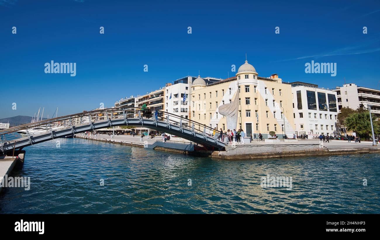 Volos, Greece. waterfront promenade of the coastal port city Volos in ...