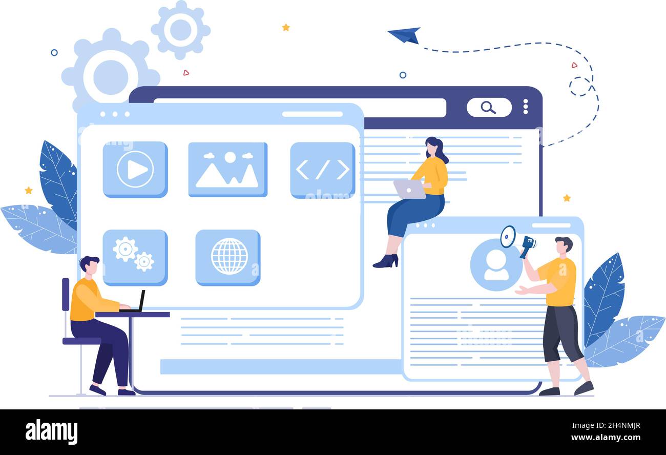 Software Development And Programming Code On Computer Vector Illustration For Technology