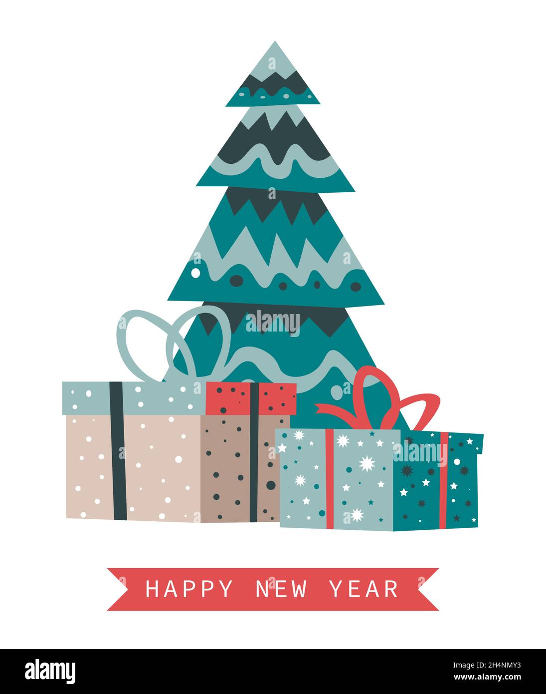 Presents under christmas tree Stock Vector Images - Alamy