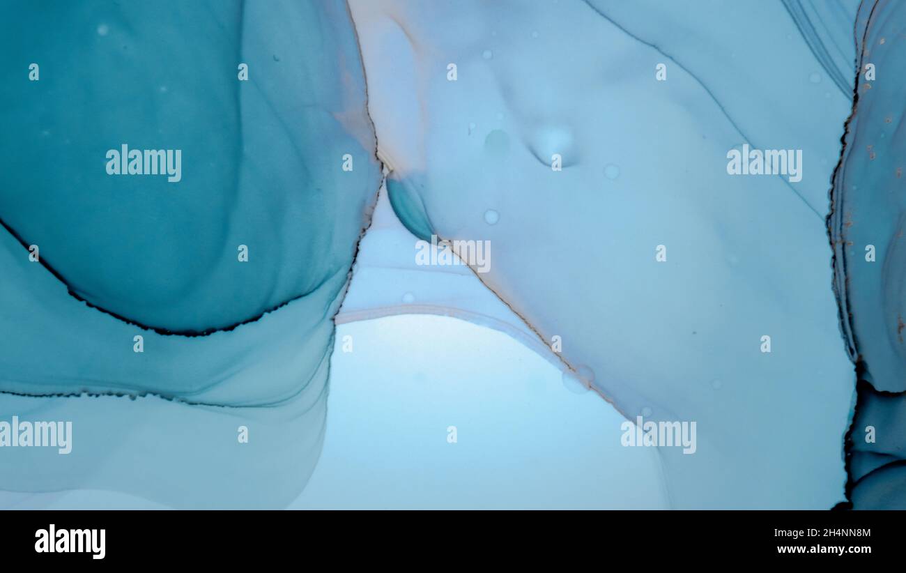 Blue Ocean Water. Alcohol Ink Hand Painted Modern Stock Photo - Alamy