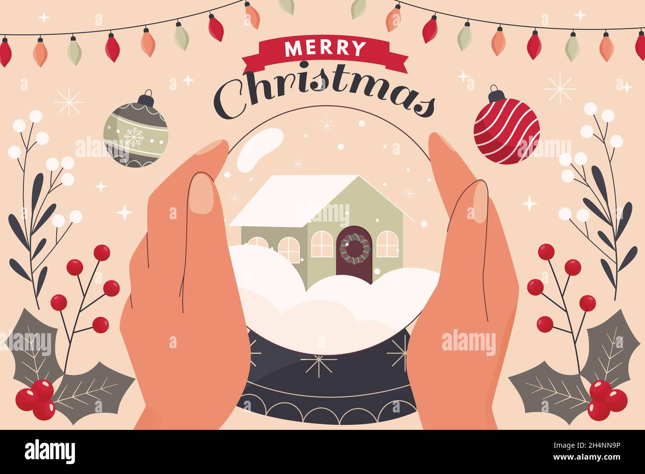 hand drawn christmas background vector design illustration Stock Vector ...